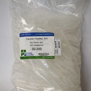 Transfer Pipettes, 5ml, Non-Sterile, Bulk, 250 Pipettes/Unit