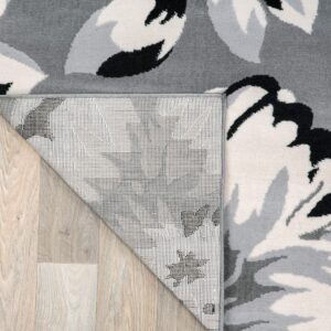 Rugshop Modern Floral Design Area Rug for Living Room,Bedroom,Home Office,Kitchen Non Shedding Area Rug 3'1" x 5' Blue