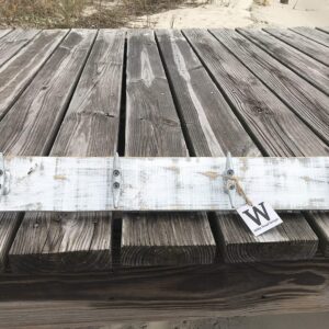 Nautical Distressed White over Gray Boat Cleat Coat Rack, Towel Rack, Hat Rack, Book Bag Rack, or Key Rack