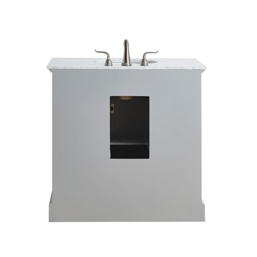 Elegant Kitchen and Bath 36 inch Single Bathroom Vanity Cabinet Set - Light Grey