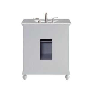 Elegant Kitchen and Bath 30 inch Single Bathroom Vanity Cabinet Set with Granite Countertop - Light Grey