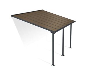 palram - canopia olympia 10 ft. x 14 ft. patio cover for outdoors diy kit for deck, outdoor furniture, canopy, roof to protect from sun, rain, snow, uv protected polycarbonate (gray & bronze)