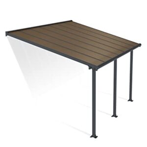 Palram - Canopia Olympia 10 Ft. x 14 Ft. Patio Cover for Outdoors DIY Kit for Deck, Outdoor Furniture, Canopy, Roof to Protect from Sun, Rain, Snow, UV Protected Polycarbonate (Gray & Bronze)