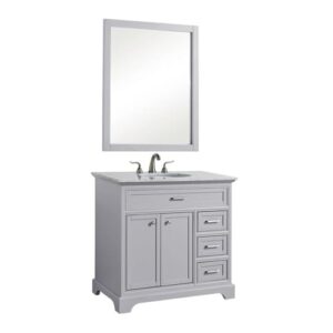 Elegant Kitchen and Bath 36 inch Single Bathroom Vanity Cabinet Set - Light Grey