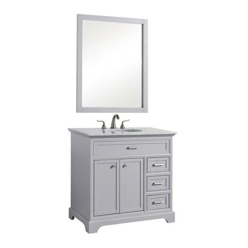 Elegant Kitchen and Bath 36 inch Single Bathroom Vanity Cabinet Set - Light Grey