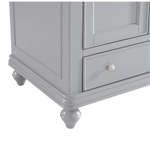 Elegant Kitchen and Bath 30 inch Single Bathroom Vanity Cabinet Set with Granite Countertop - Light Grey