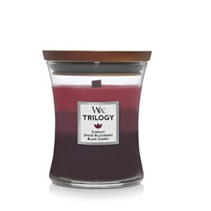 woodwick medium hourglass candle, sun ripened burrs - premium soy blend wax, pluswick innovation wood wick, made in usa