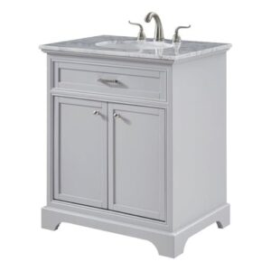 elegant kitchen and bath 30 inch single bathroom vanity cabinet set - light grey