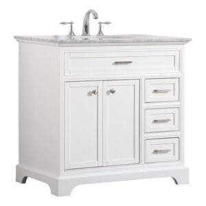 elegant kitchen and bath 36 inch single bathroom vanity cabinet set - white