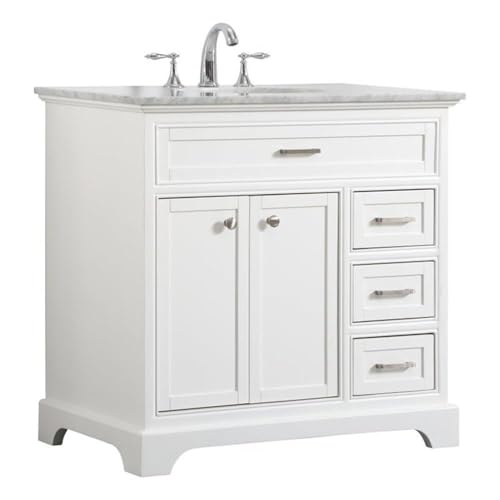 Elegant Kitchen and Bath 36 inch Single Bathroom Vanity Cabinet Set - White