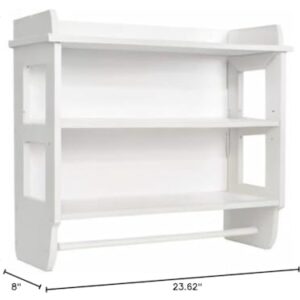 Redmon Contemporary Country Wall Towel Bar Shelf, One Size, White (5225) Large