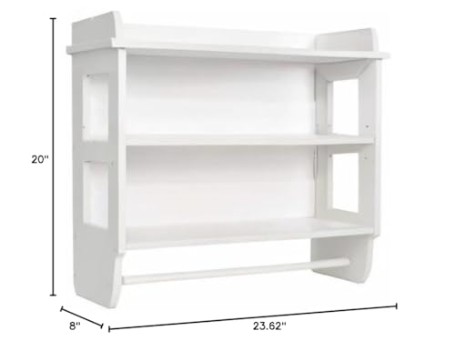 Redmon Contemporary Country Wall Towel Bar Shelf, One Size, White (5225) Large