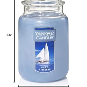 Yankee Candle Life’s A Breeze Scented, Classic 22oz Large Jar Single Wick Candle, Over 110 Hours of Burn Time