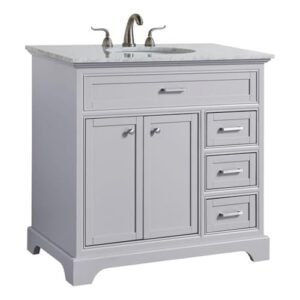 elegant kitchen and bath 36 inch single bathroom vanity cabinet set - light grey