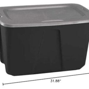 Homz, 6630GRBKTS.06, Storage Tote, 32 Gal, Black/Gray