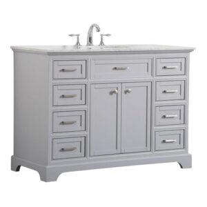 Elegant Kitchen and Bath 48 inch Single Bathroom Vanity Cabinet Set - Light Grey