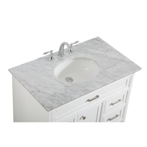 Elegant Kitchen and Bath 36 inch Single Bathroom Vanity Cabinet Set - White