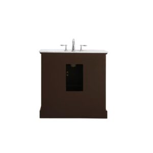 Elegant Kitchen and Bath 36 inch Single Bathroom Vanity Cabinet Set - Teak