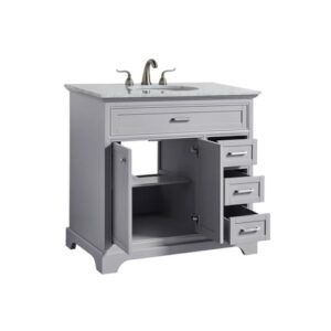 Elegant Kitchen and Bath 36 inch Single Bathroom Vanity Cabinet Set - Light Grey