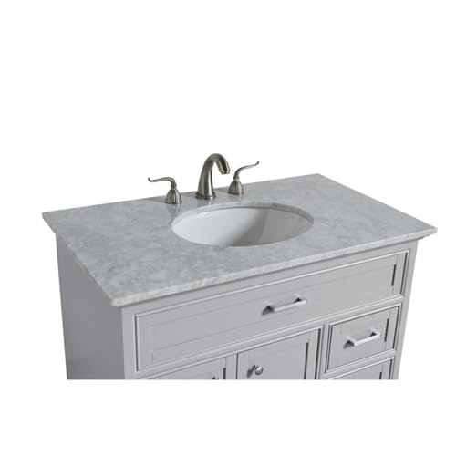 Elegant Kitchen and Bath 36 inch Single Bathroom Vanity Cabinet Set - Light Grey