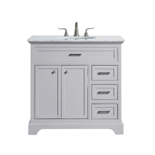 Elegant Kitchen and Bath 36 inch Single Bathroom Vanity Cabinet Set - Light Grey