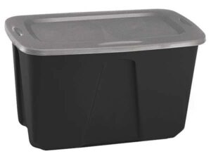 homz, 6630grbkts.06, storage tote, 32 gal, black/gray