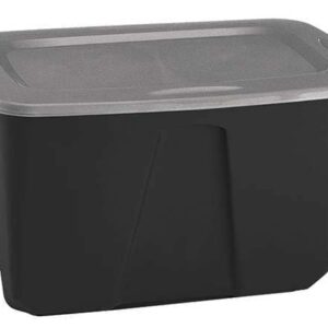 Homz, 6630GRBKTS.06, Storage Tote, 32 Gal, Black/Gray