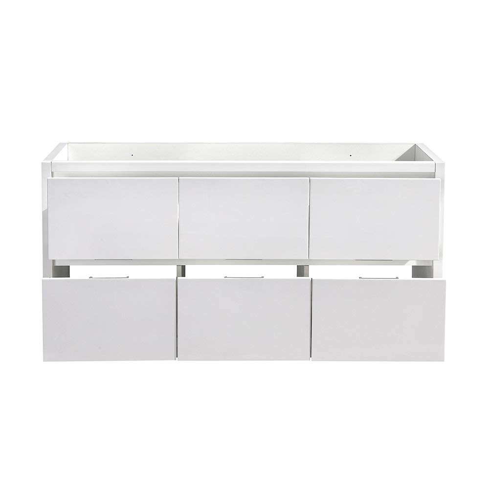 Fresca Valencia 60" Glossy White Free Standing Single Sink Modern Bathroom Cabinet - Cabinet Only (Sink Not Included)