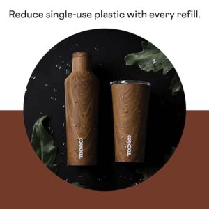 Corkcicle Classic Triple Insulated Coffee Mug with Lid, Walnut Wood, 24 oz – Stainless Steel Travel Tumbler Keeps Beverages Cold 9+hrs, Hot 3hrs