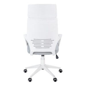 Monarch Specialties I 7270 Office Chair, Adjustable Height, Swivel, Ergonomic, Armrests, Computer Desk, Work, Metal, Fabric, White, Grey, Contemporary, Modern