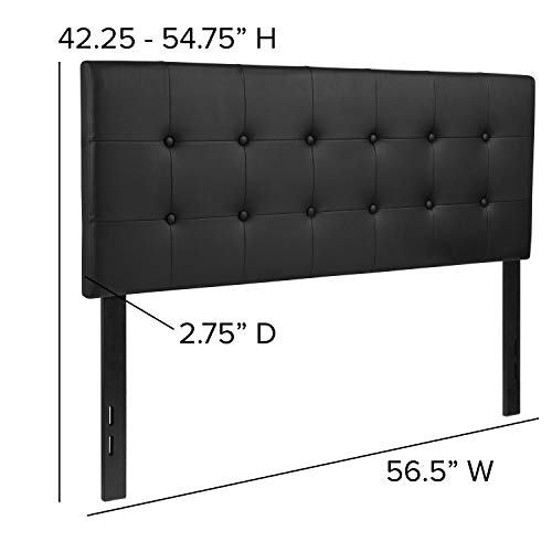 Flash Furniture Lennox Tufted Upholstered Full Size Headboard in Black Vinyl