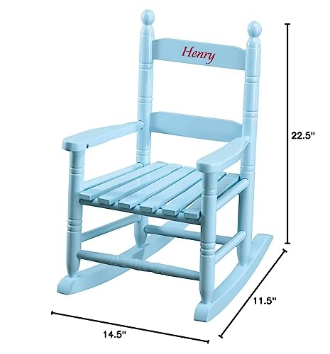 Miles Kimball Personalized Blue Children's Rocker - Red Font