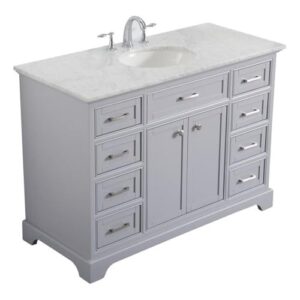 elegant kitchen and bath 48 inch single bathroom vanity cabinet set - light grey