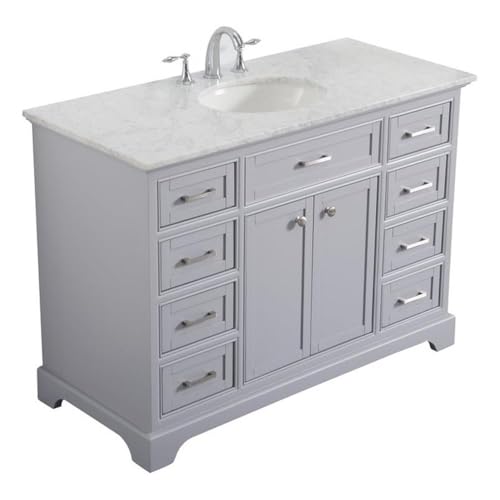 Elegant Kitchen and Bath 48 inch Single Bathroom Vanity Cabinet Set - Light Grey