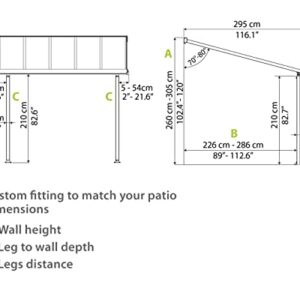 Palram - Canopia Olympia 10 Ft. x 14 Ft. Patio Cover for Outdoors DIY Kit for Deck, Outdoor Furniture, Canopy, Roof to Protect from Sun, Rain, Snow, UV Protected Polycarbonate (Gray & Bronze)