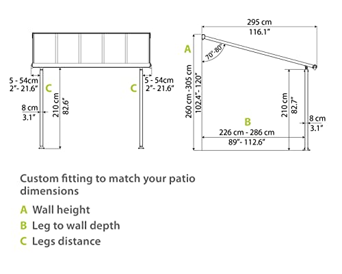 Palram - Canopia Olympia 10 Ft. x 14 Ft. Patio Cover for Outdoors DIY Kit for Deck, Outdoor Furniture, Canopy, Roof to Protect from Sun, Rain, Snow, UV Protected Polycarbonate (Gray & Bronze)