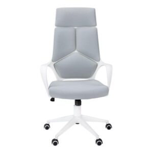 Monarch Specialties I 7270 Office Chair, Adjustable Height, Swivel, Ergonomic, Armrests, Computer Desk, Work, Metal, Fabric, White, Grey, Contemporary, Modern