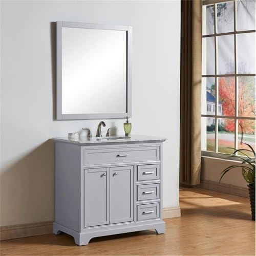 Elegant Kitchen and Bath 36 inch Single Bathroom Vanity Cabinet Set - Light Grey