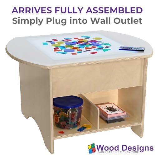 Wood Designs 991313 30" Brilliant Light Table with Storage, Interactive Sensory Light Table for Classroom, Daycare, Preschool