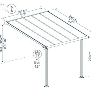 Palram Canopia Olympia Patio Cover, 10’ x 10’ HG8810