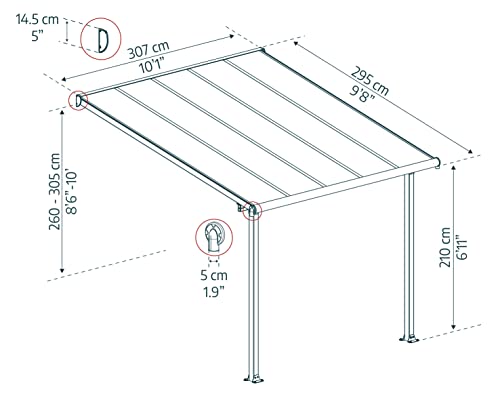 Palram Canopia Olympia Patio Cover, 10’ x 10’ HG8810