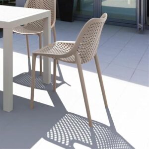 Compamia Air Outdoor Patio Dining Chair in Taupe (Set of 2)