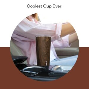 Corkcicle Classic Triple Insulated Coffee Mug with Lid, Walnut Wood, 24 oz – Stainless Steel Travel Tumbler Keeps Beverages Cold 9+hrs, Hot 3hrs