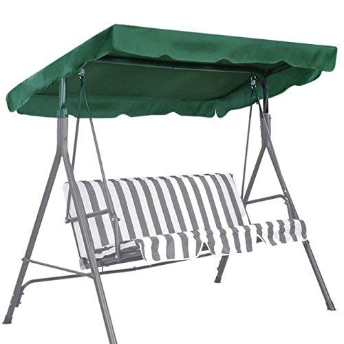 BenefitUSA Canopy Only 65"x45" Patio Swing Canopy Replacement Porch Top Cover Outdoor Seat Furniture (Green)