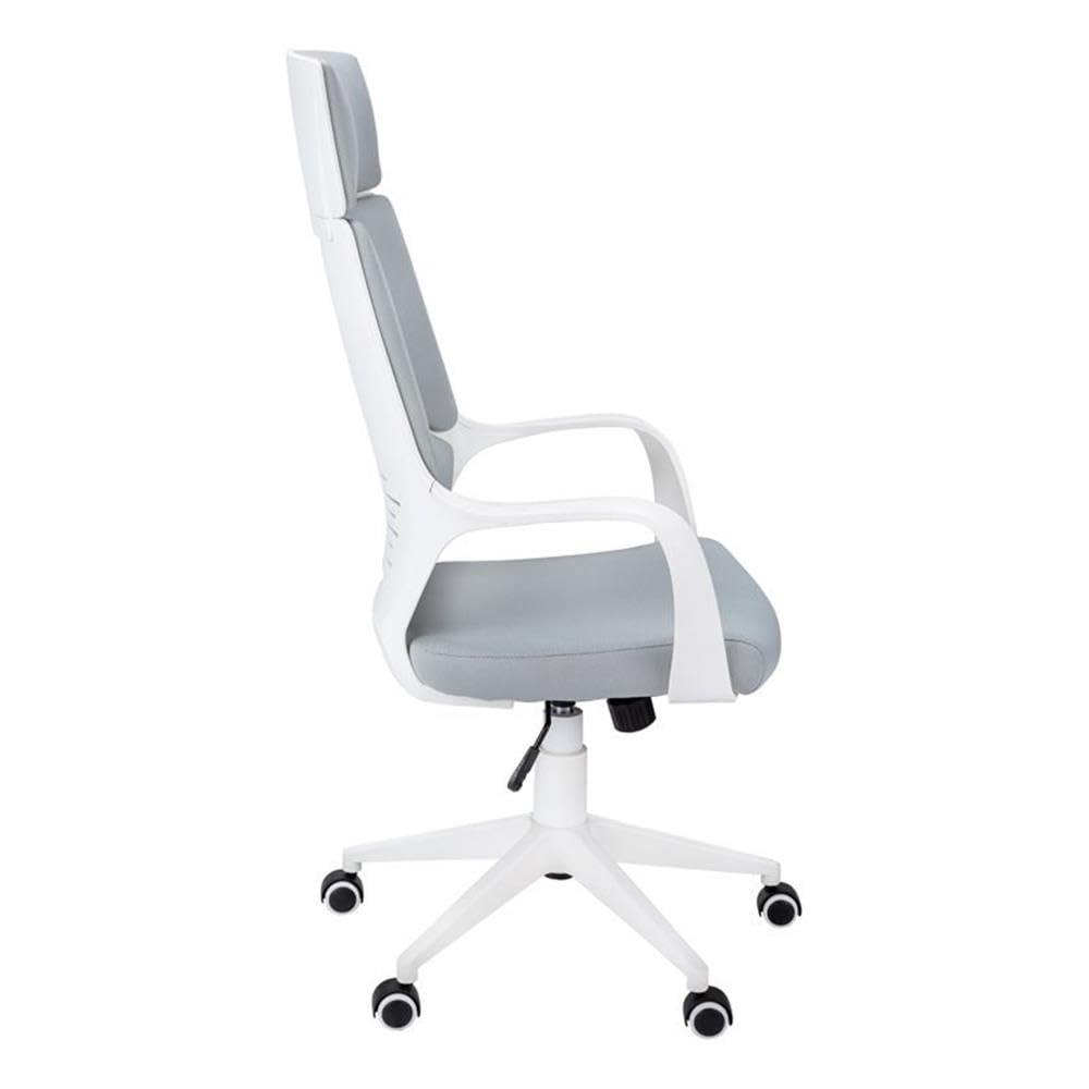 Monarch Specialties I 7270 Office Chair, Adjustable Height, Swivel, Ergonomic, Armrests, Computer Desk, Work, Metal, Fabric, White, Grey, Contemporary, Modern