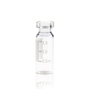 alwsci clear glass flat base vial, 11 mm wide opening crimp top vial, 2 ml capacity, pack of 100