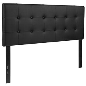 Flash Furniture Lennox Tufted Upholstered Full Size Headboard in Black Vinyl