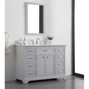 Elegant Kitchen and Bath 48 inch Single Bathroom Vanity Cabinet Set - Light Grey