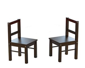 utex child's wooden chair pair for play or activity, set of 2, espresso …