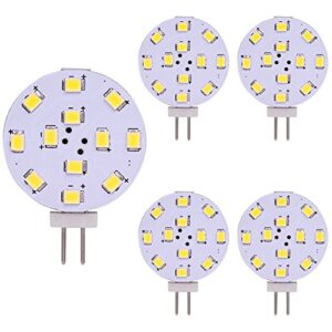 weixuan g4 led bulb, 35 watt equivalent, bi-pin led disc, jc side pin, 12v-24v ac/dc low volt, cri>85, 350 lumens, pack 5 (white)